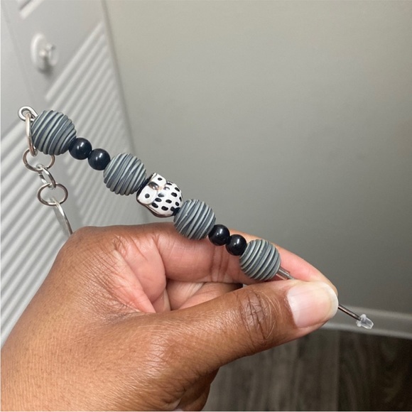 Hand Crafted | Office | Beaded Gray And Black Pokey Tool With Owl And ...
